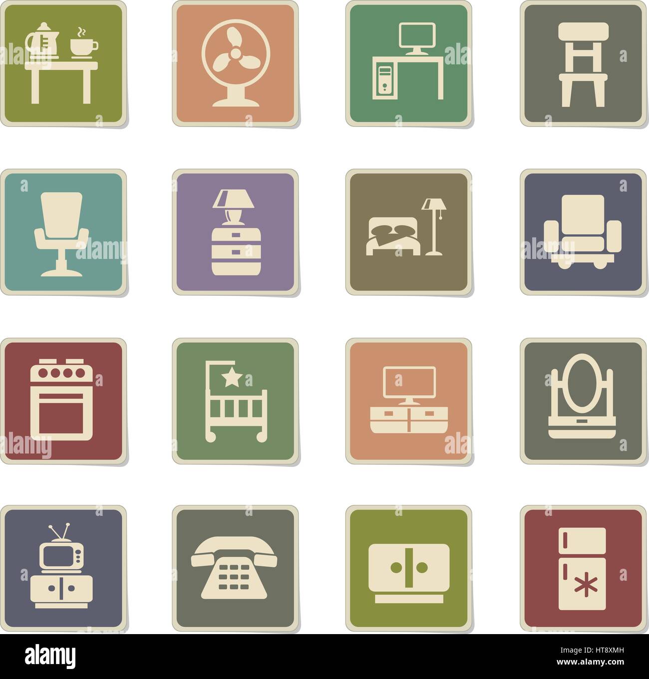 furniture web icons for user interface design Stock Vector Image & Art ...