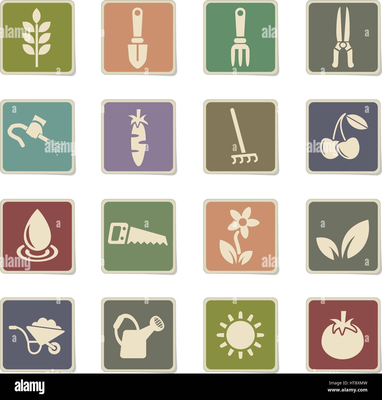 gardening web icons for user interface design Stock Vector Image & Art ...