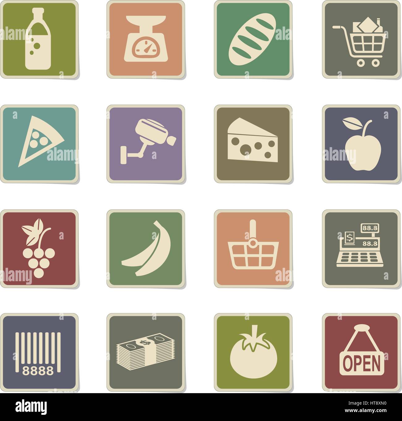 grocery store web icons for user interface design Stock Vector Image ...