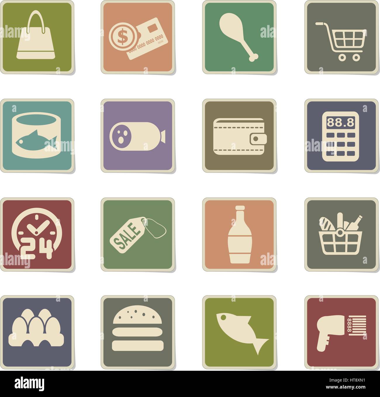 grocery store web icons for user interface design Stock Vector Image ...