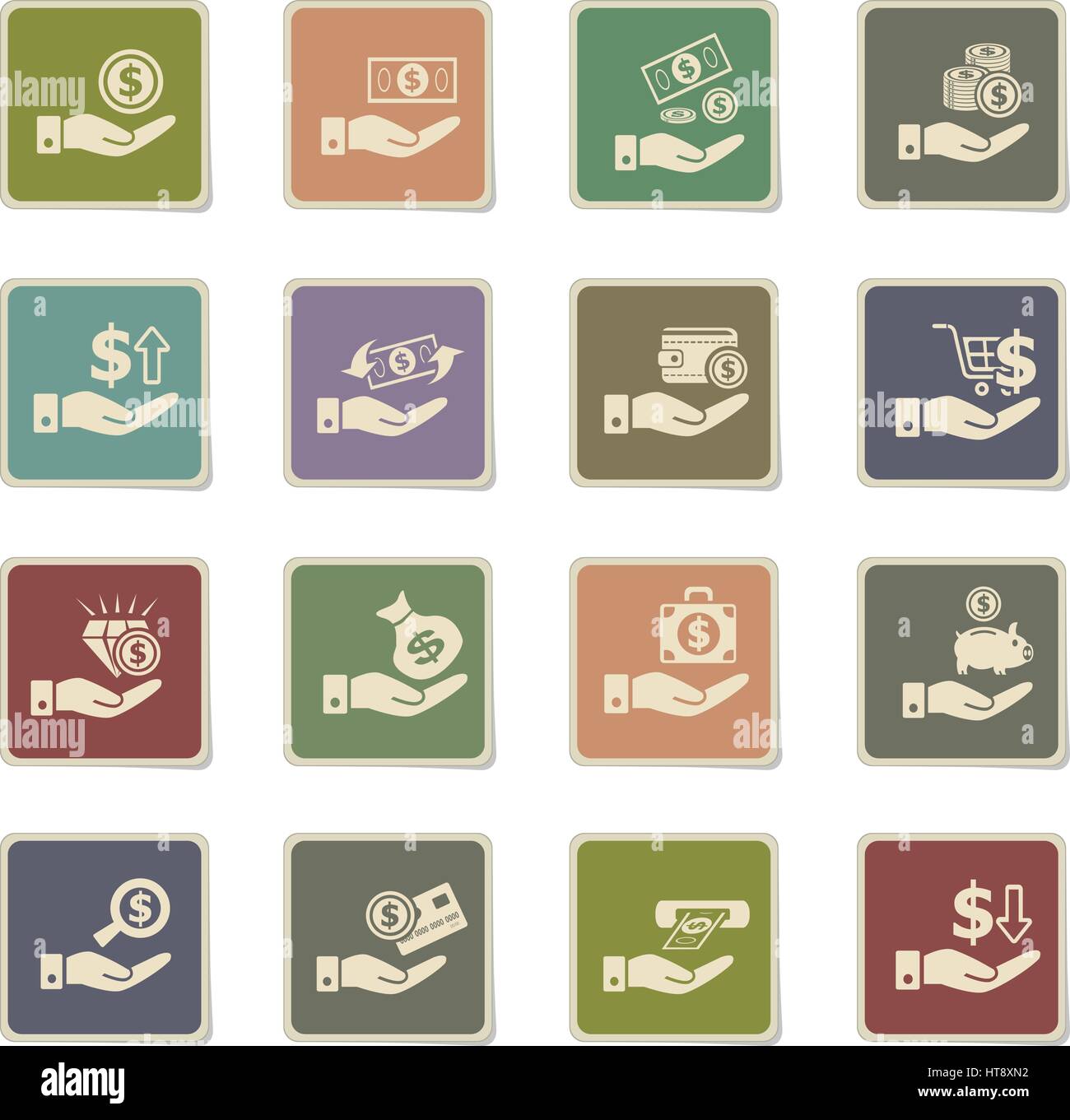 hand and money web icons for user interface design Stock Vector Image ...