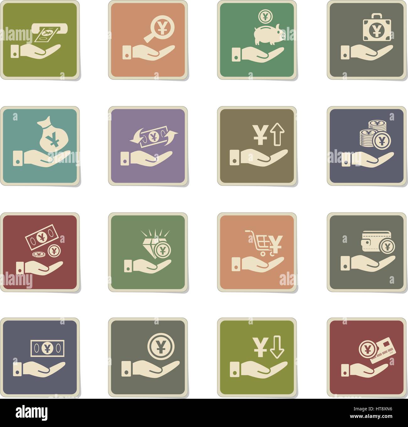 hand and money web icons for user interface design Stock Vector Image ...