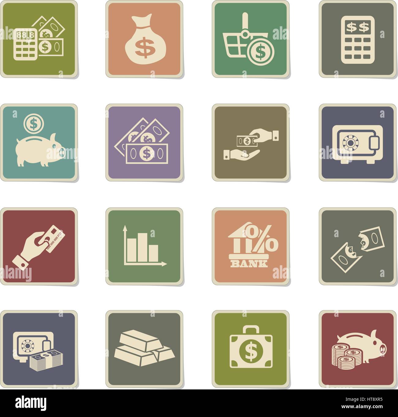 hand and money web icons for user interface design Stock Vector Image ...