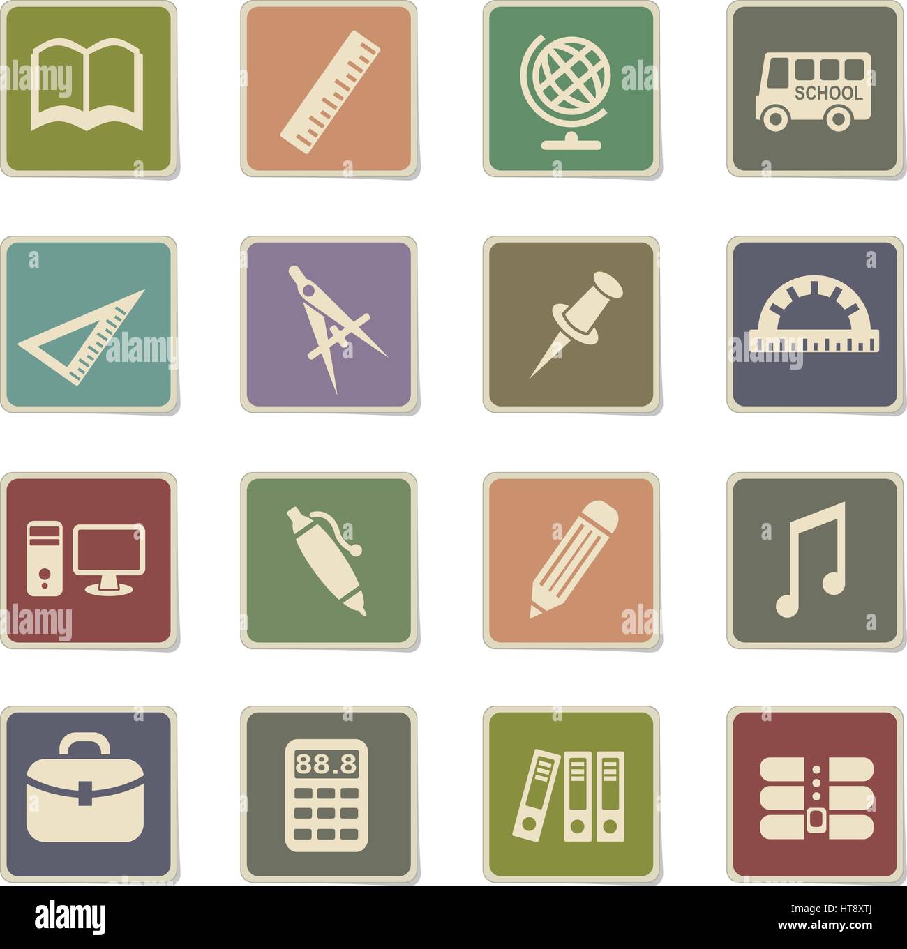 school web icons for user interface design Stock Vector Image & Art - Alamy