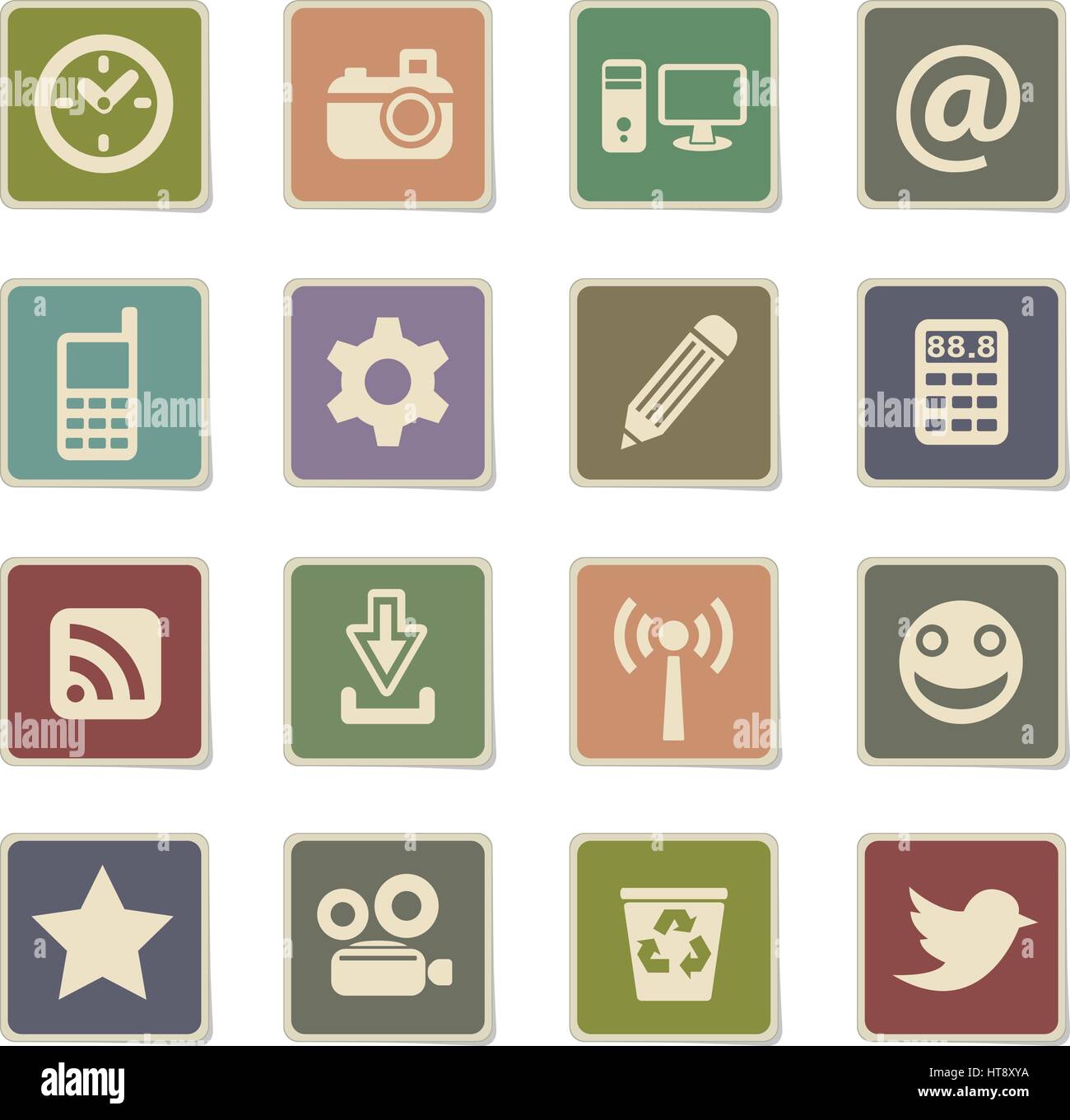 social media web icons for user interface design Stock Vector Image ...