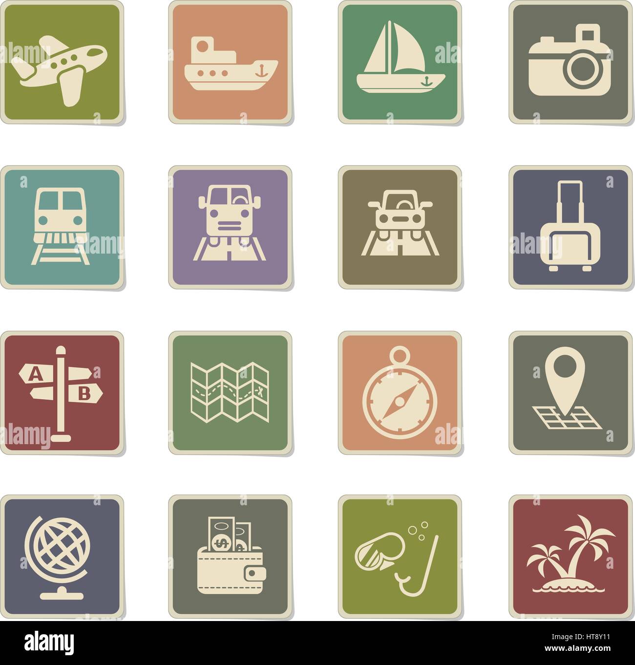travel web icons for user interface design Stock Vector Image & Art - Alamy