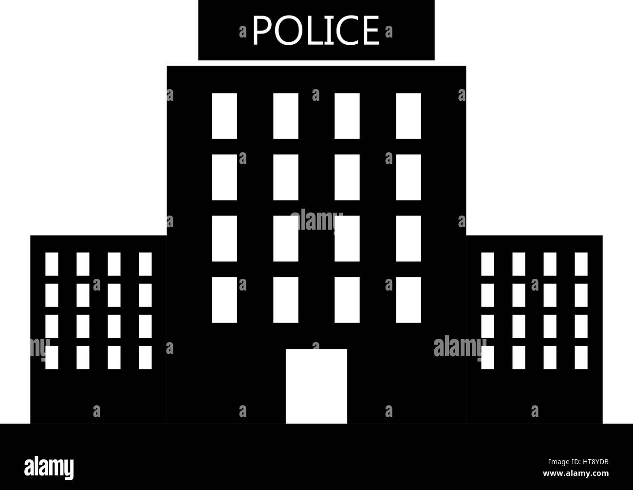icon police building illustrated on a white background in vector Stock ...