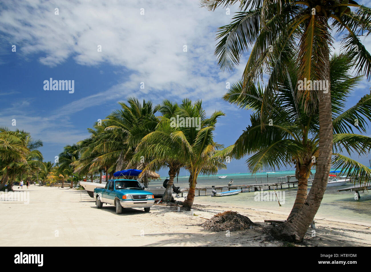 Caribbean landscape / Ambergris Caye, Belize Stock Photo - Alamy