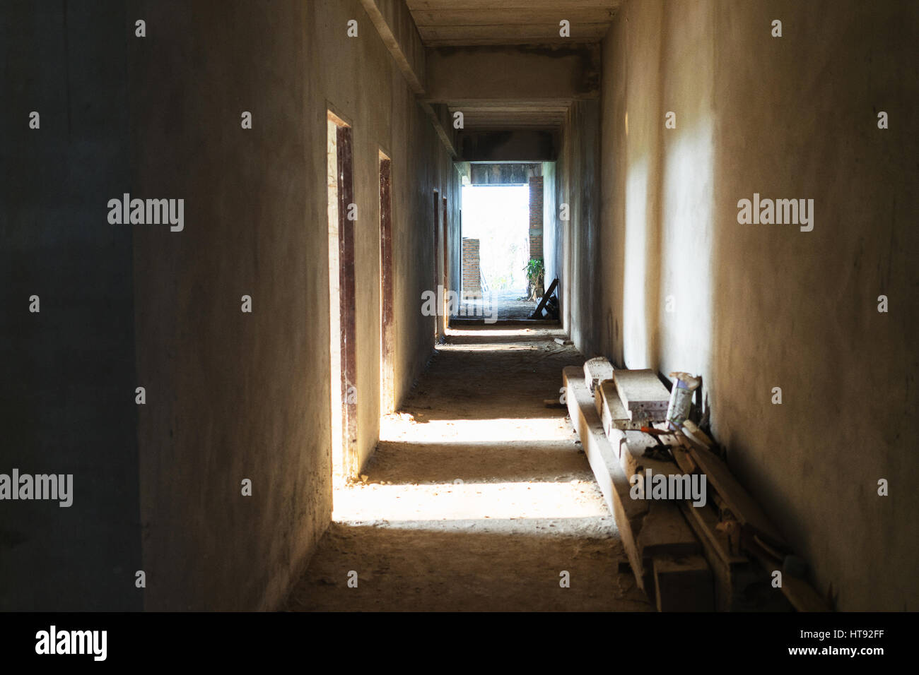 interior of an old abandoned building view Stock Photo - Alamy