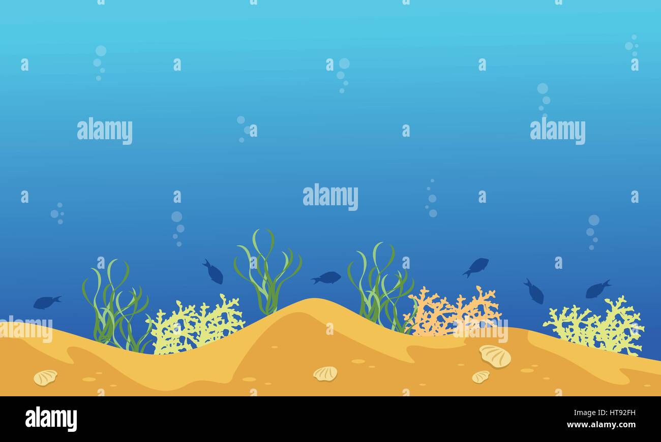 Landscape of underwater style with fish Stock Vector Image & Art - Alamy