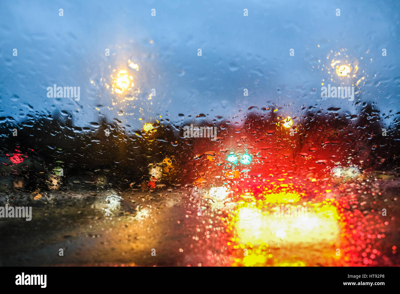 Windshield Rain Night