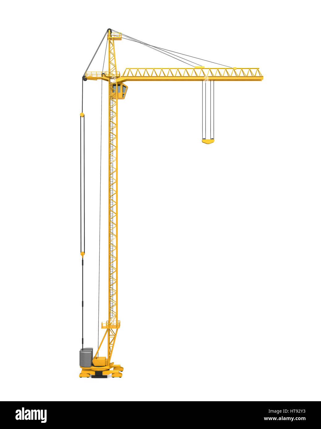 Yellow Tower Crane Cut Out Stock Images & Pictures - Alamy