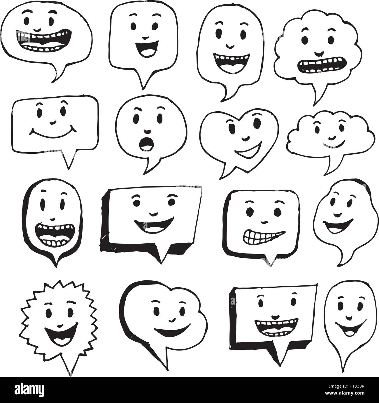 Speech Bubble Emotion hand drawing illustration design Stock Vector ...