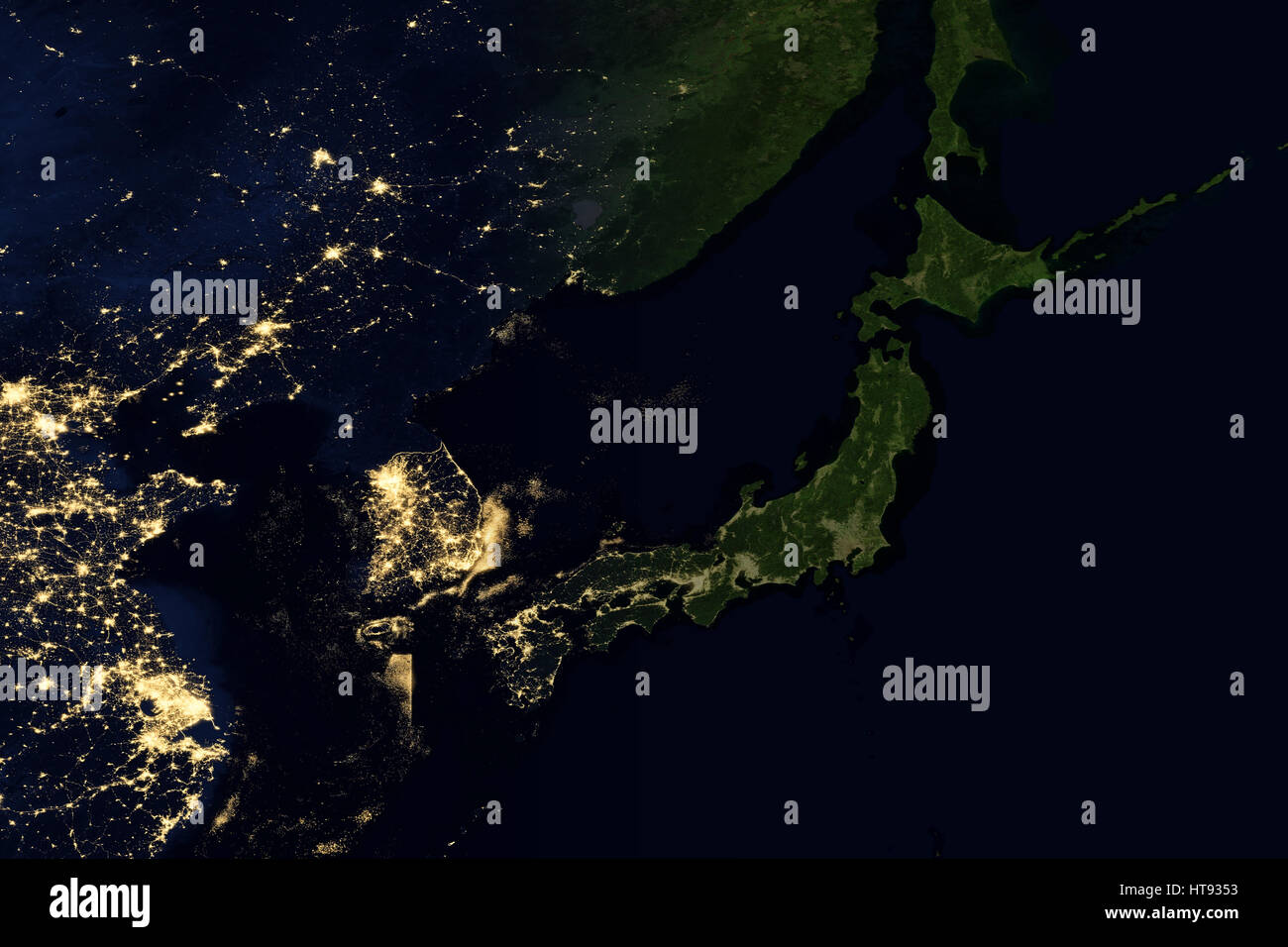 Japan At Night Nasa