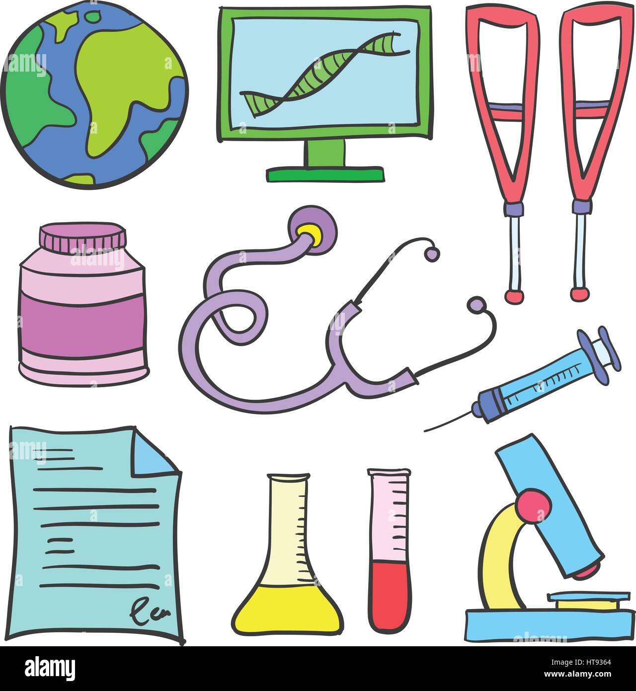 Doodle of medical cartoon style design Stock Vector Image & Art - Alamy