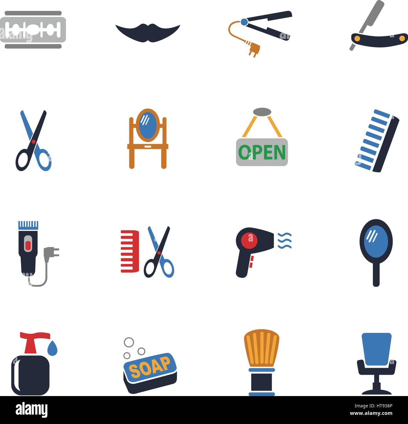 barbershop web icons for user interface design Stock Vector Image & Art ...