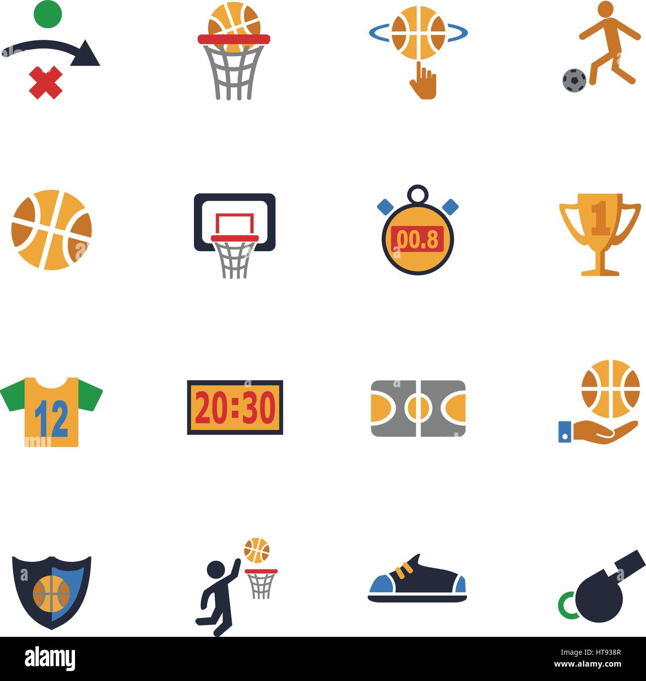 basketball web icons for user interface design Stock Vector Image & Art ...