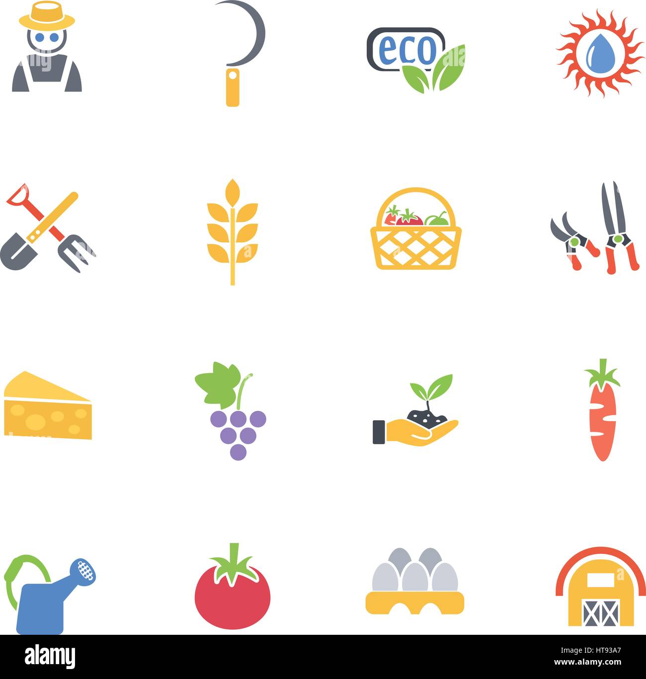 agriculture web icons for user interface design Stock Vector Image ...
