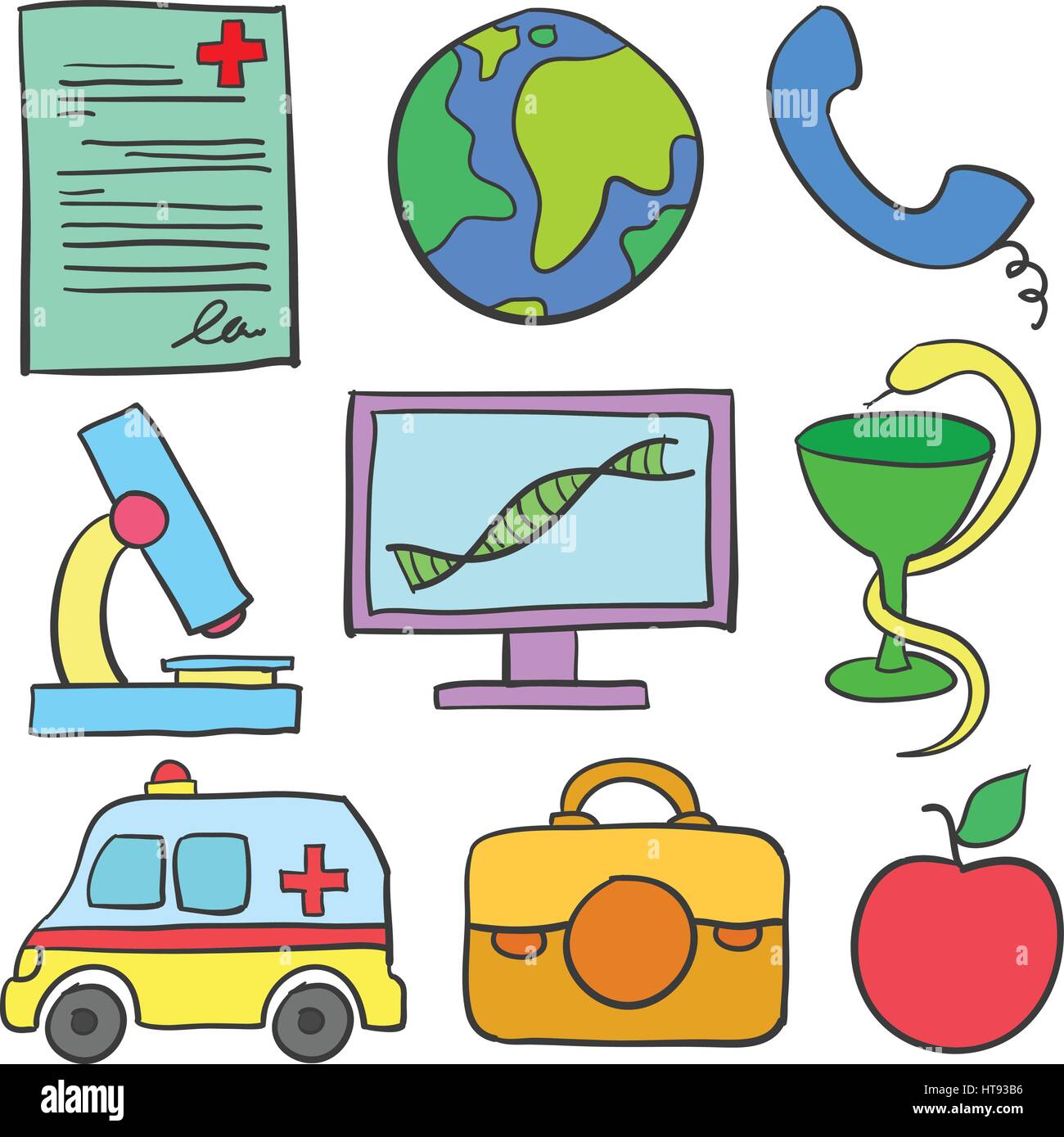 Doodle medical element hand draw Stock Vector Images - Alamy