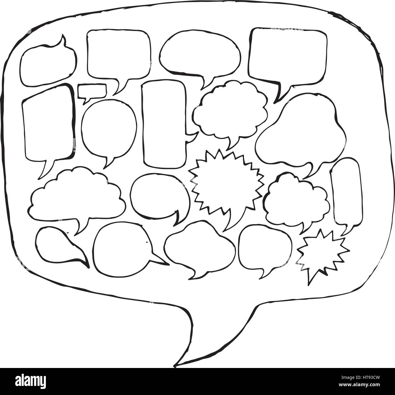 Speech bubble hand drawing illustration design Stock Vector Image & Art ...