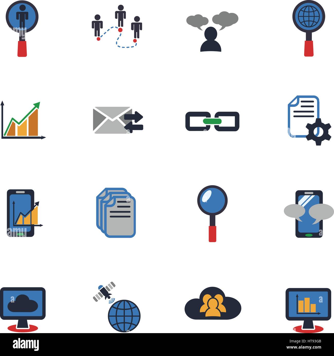 data analytic and social network web icons for user interface design Stock Vector Image & Art ...