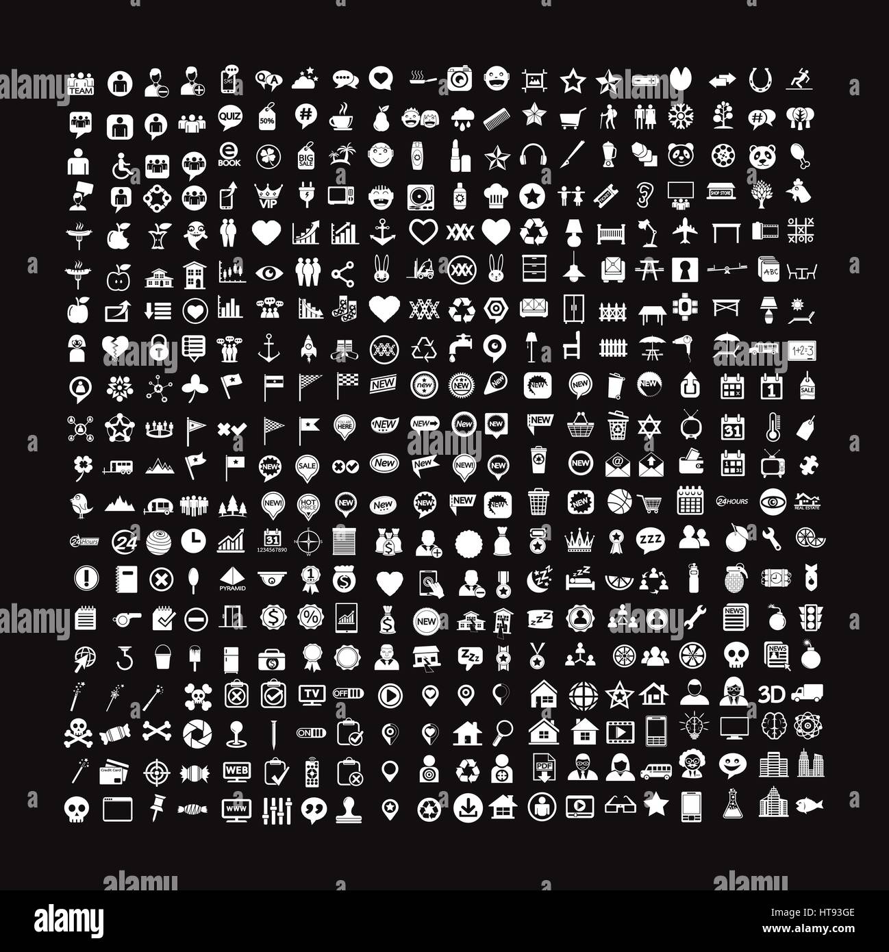 solid icons set illustration design Stock Vector Image & Art - Alamy
