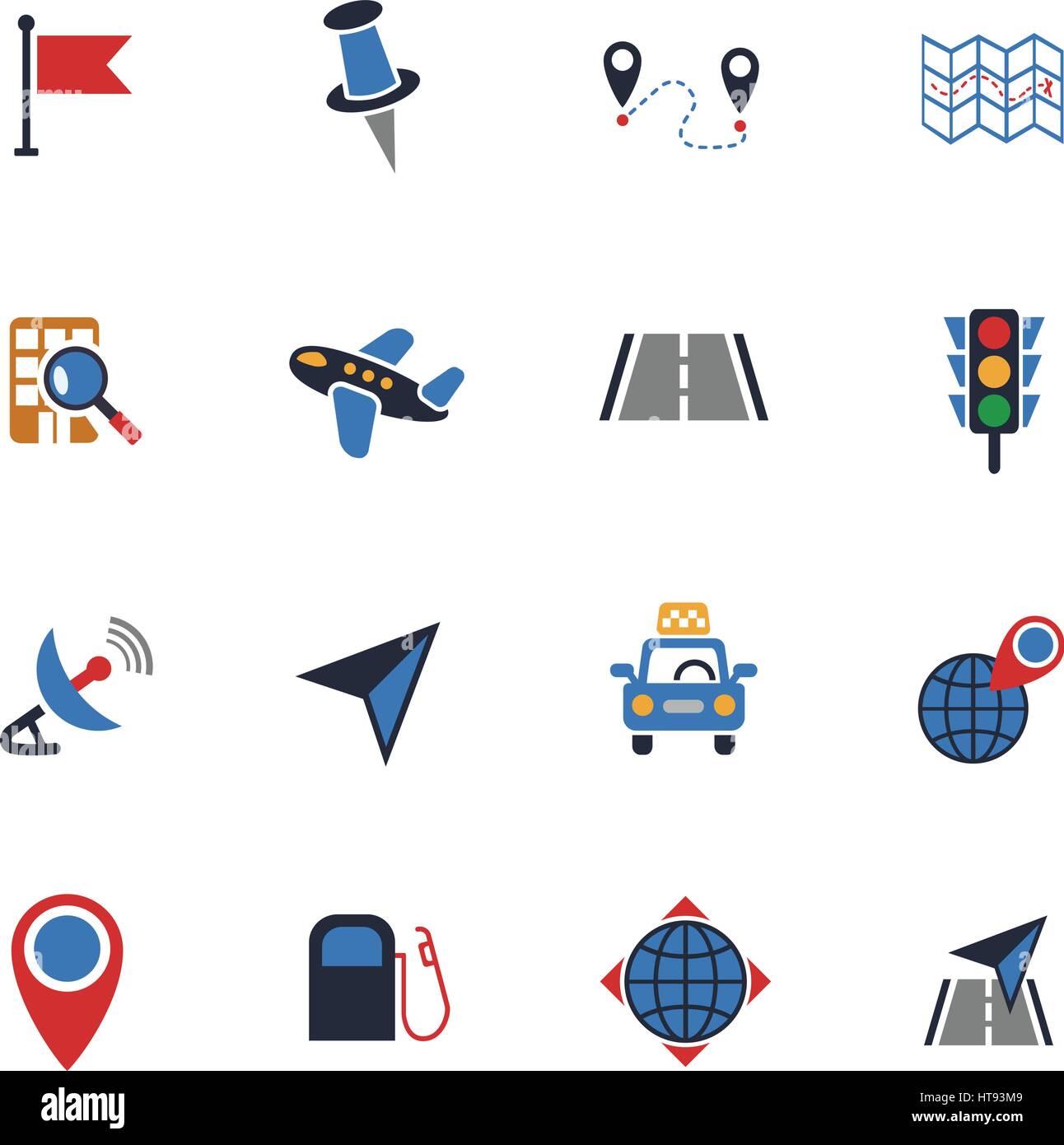 navigation transport map web icons for user interface design Stock ...