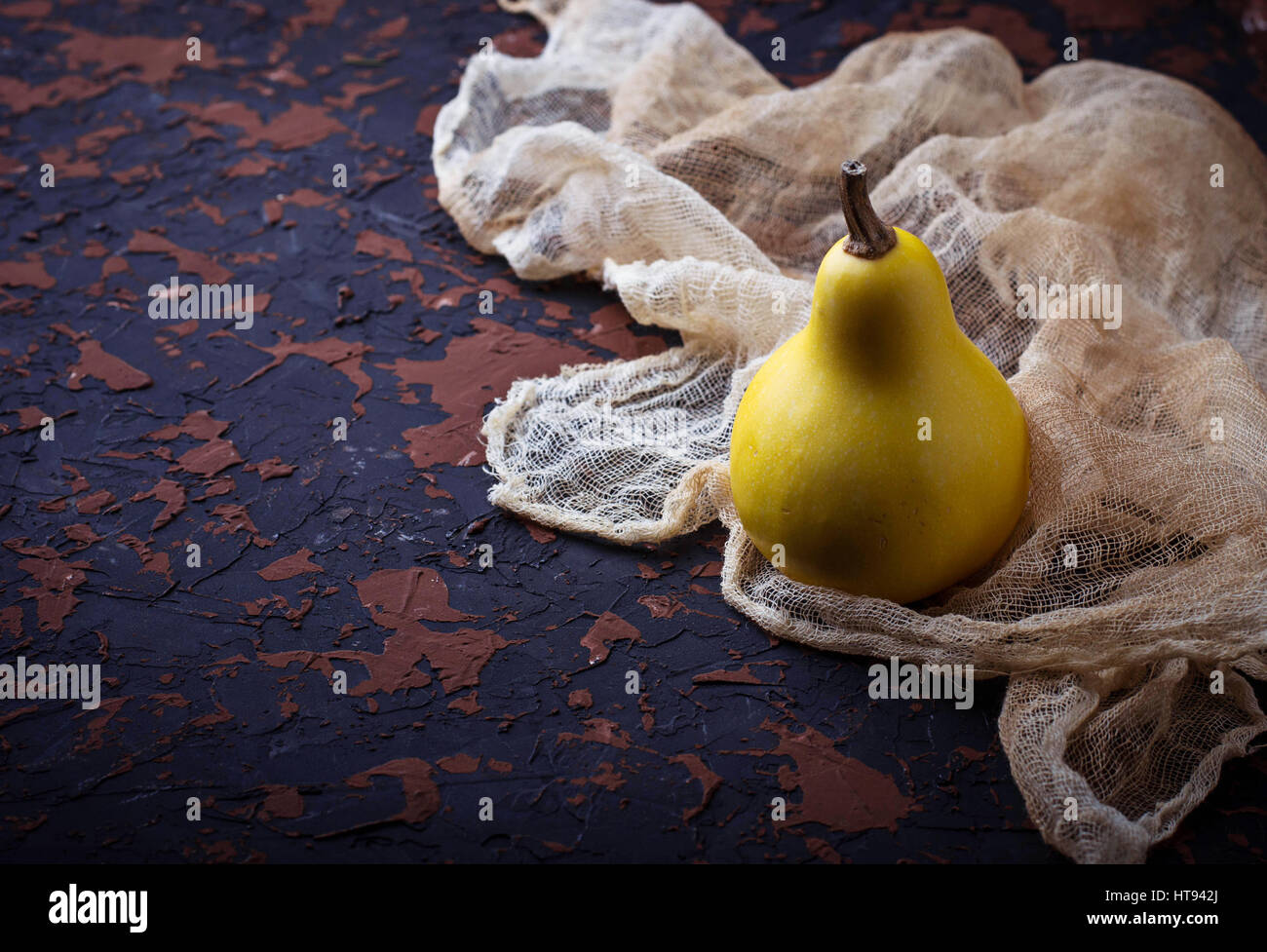 Decorative pumpkin on concrete background. Selective focus Stock Photo ...