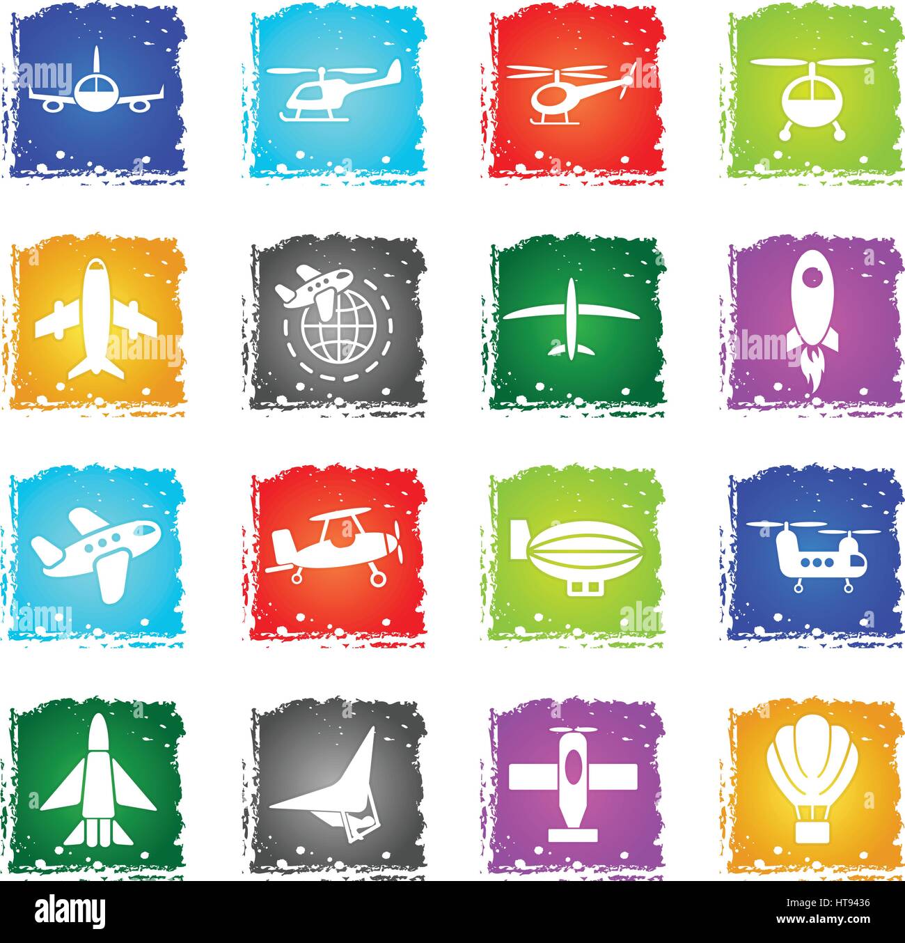 airport web icons in grunge style for user interface design Stock ...