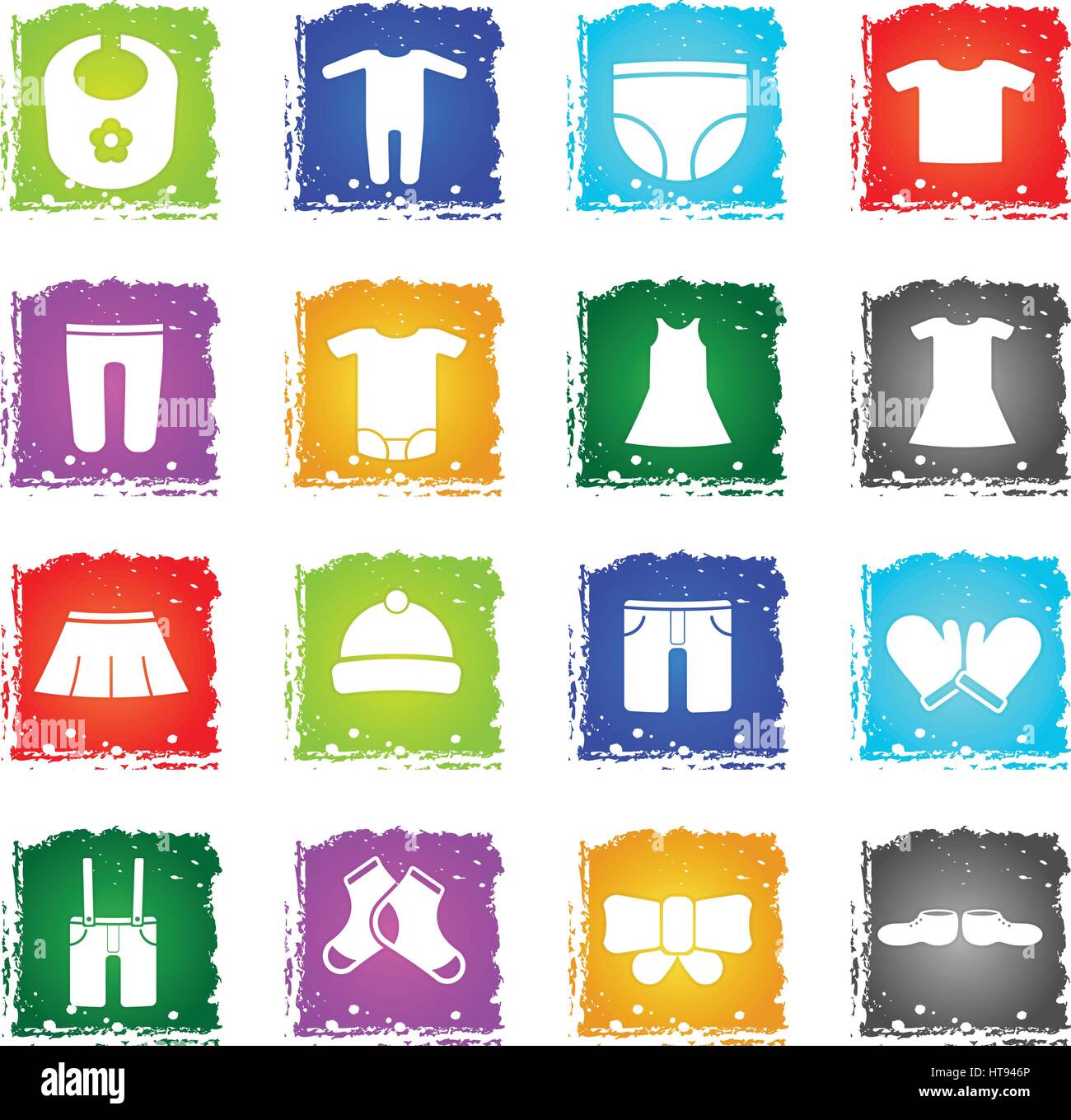 baby web icons in grunge style for user interface design Stock Vector ...
