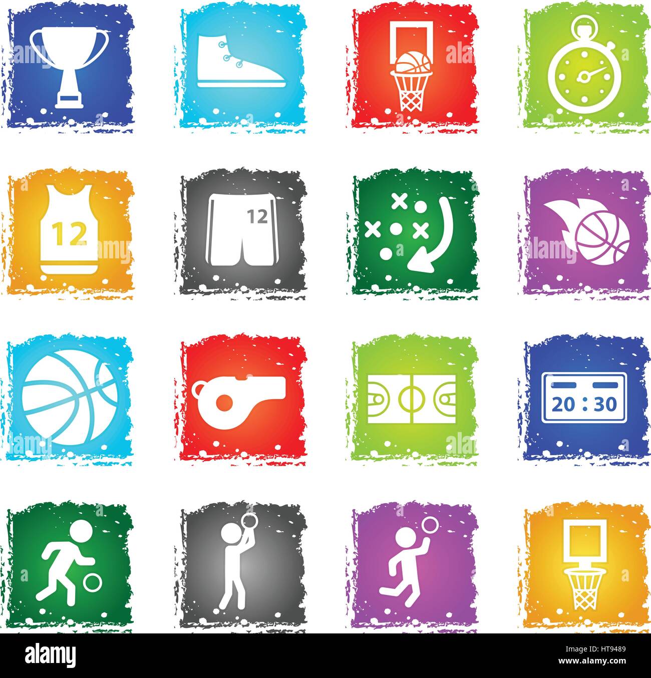 Basketball simply symbol in grunge style for user interface design ...