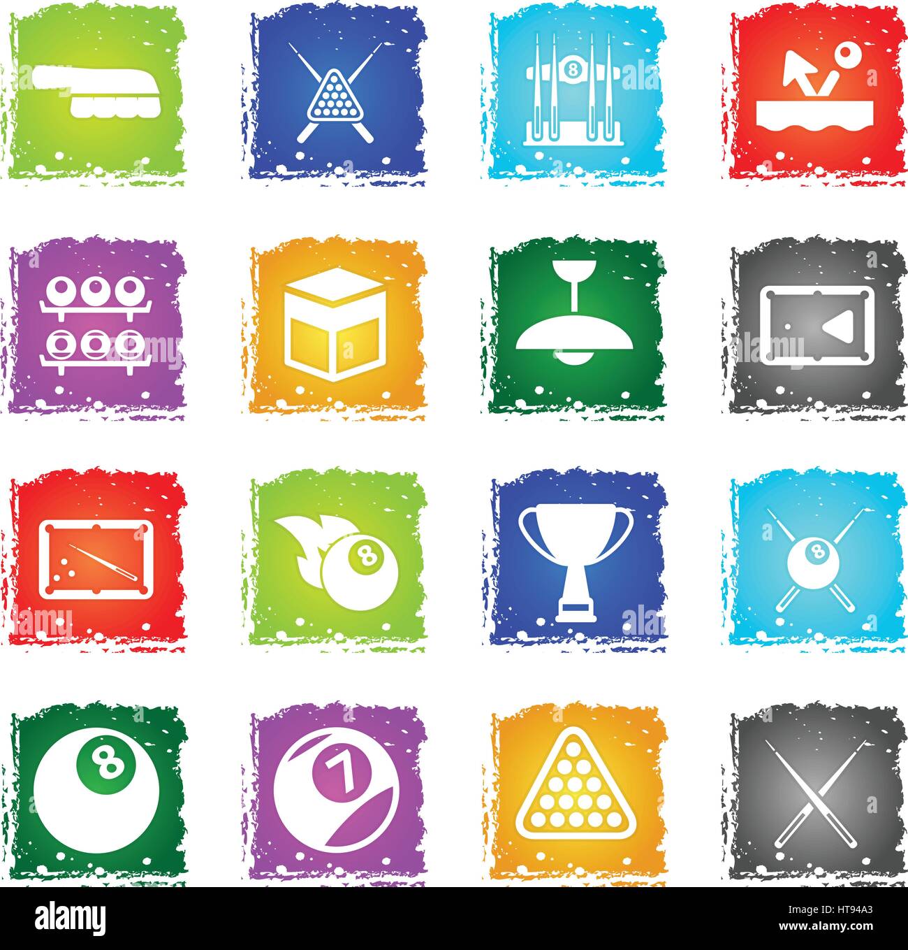 Billiards simply symbol in grunge style for user interface design Stock ...