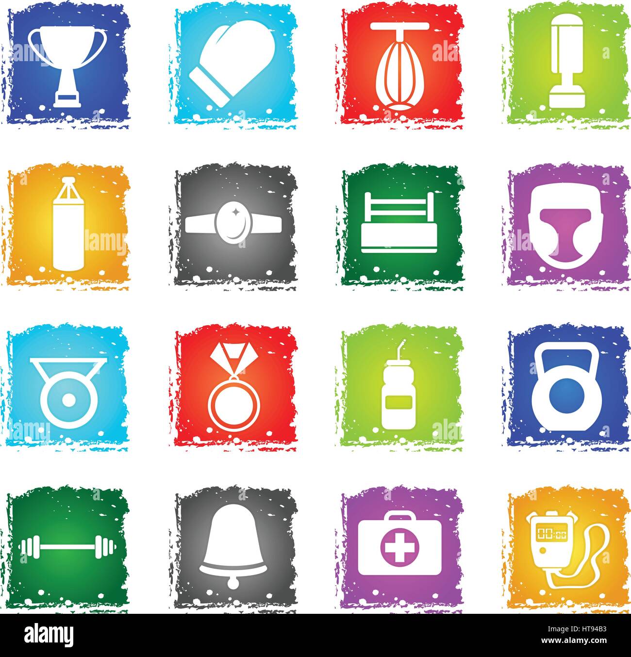 Boxing simply symbol in grunge style for user interface design Stock ...