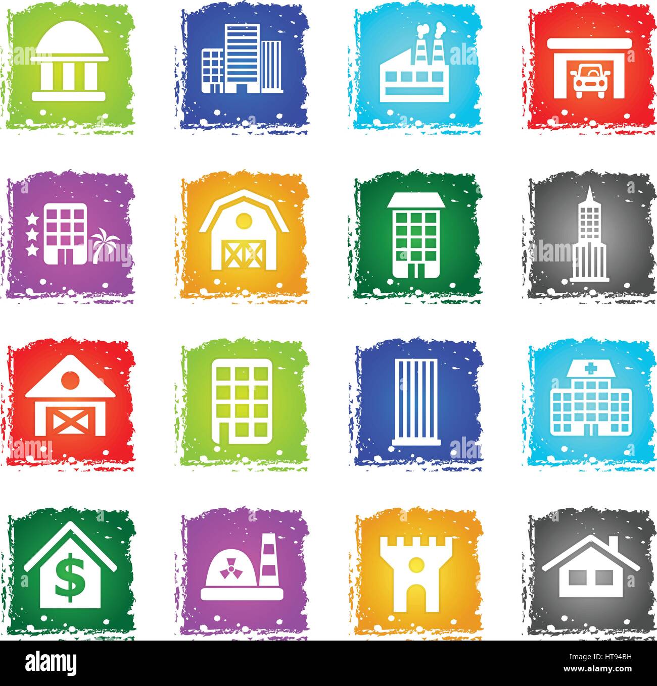 building web icons in grunge style for user interface design Stock ...