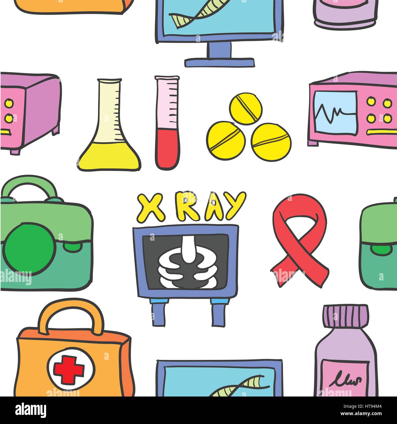 Medical element style of doodles Stock Vector Image & Art - Alamy