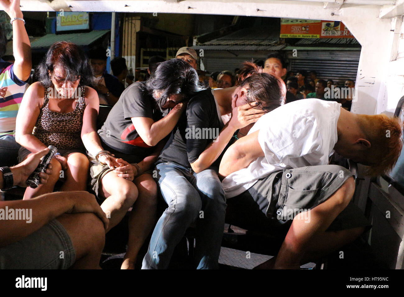 Philippines. 09th Mar, 2017. A suspected drug pusher Mark Anthony Ignacio, 34 years old (4th ...