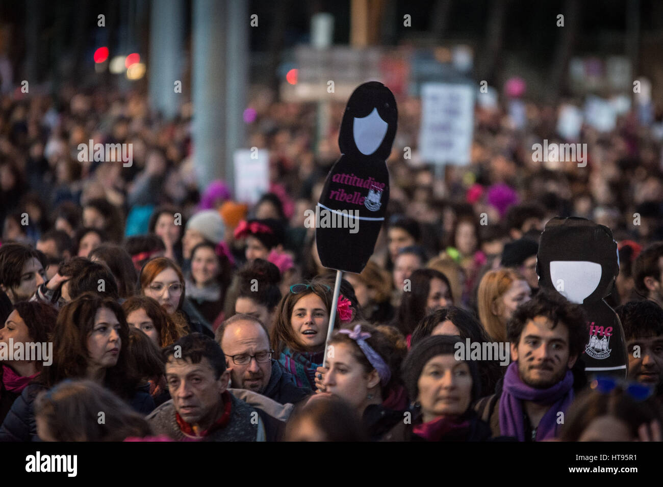 Rome, Italy. 08th Mar, 2017. Demonstration of women for equal rights as ...
