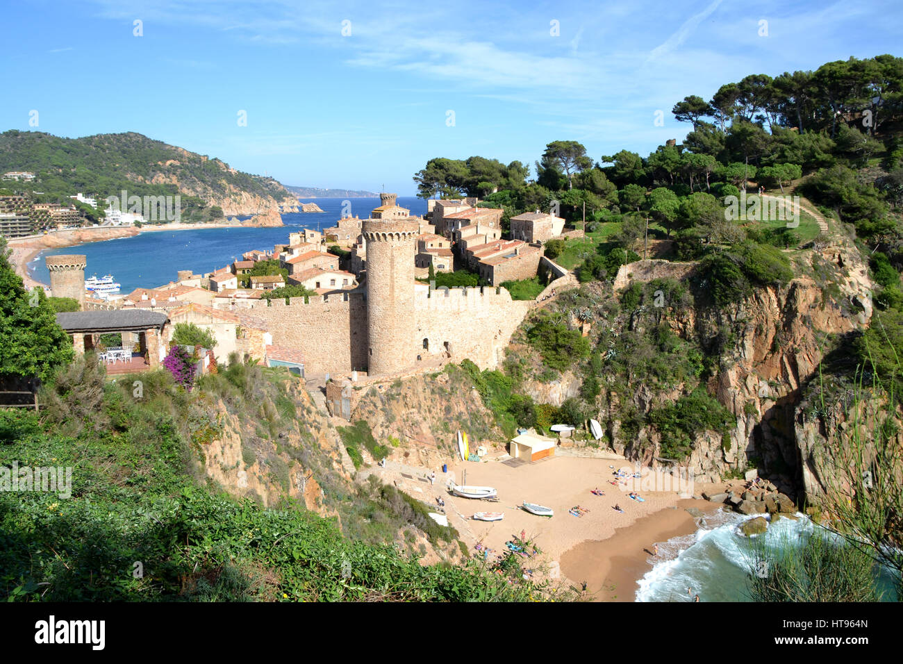View of the city of Tossa de Mar in Girona, Spain Stock Photo - Alamy
