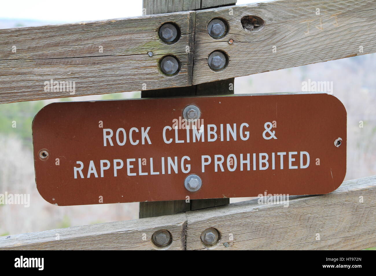 Rock Climbing and Rappelling Prohibited Sign Stock Photo - Alamy
