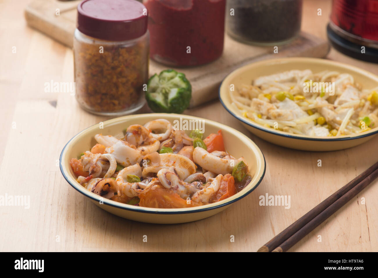 malaysian fried chilli squid Stock Photo - Alamy