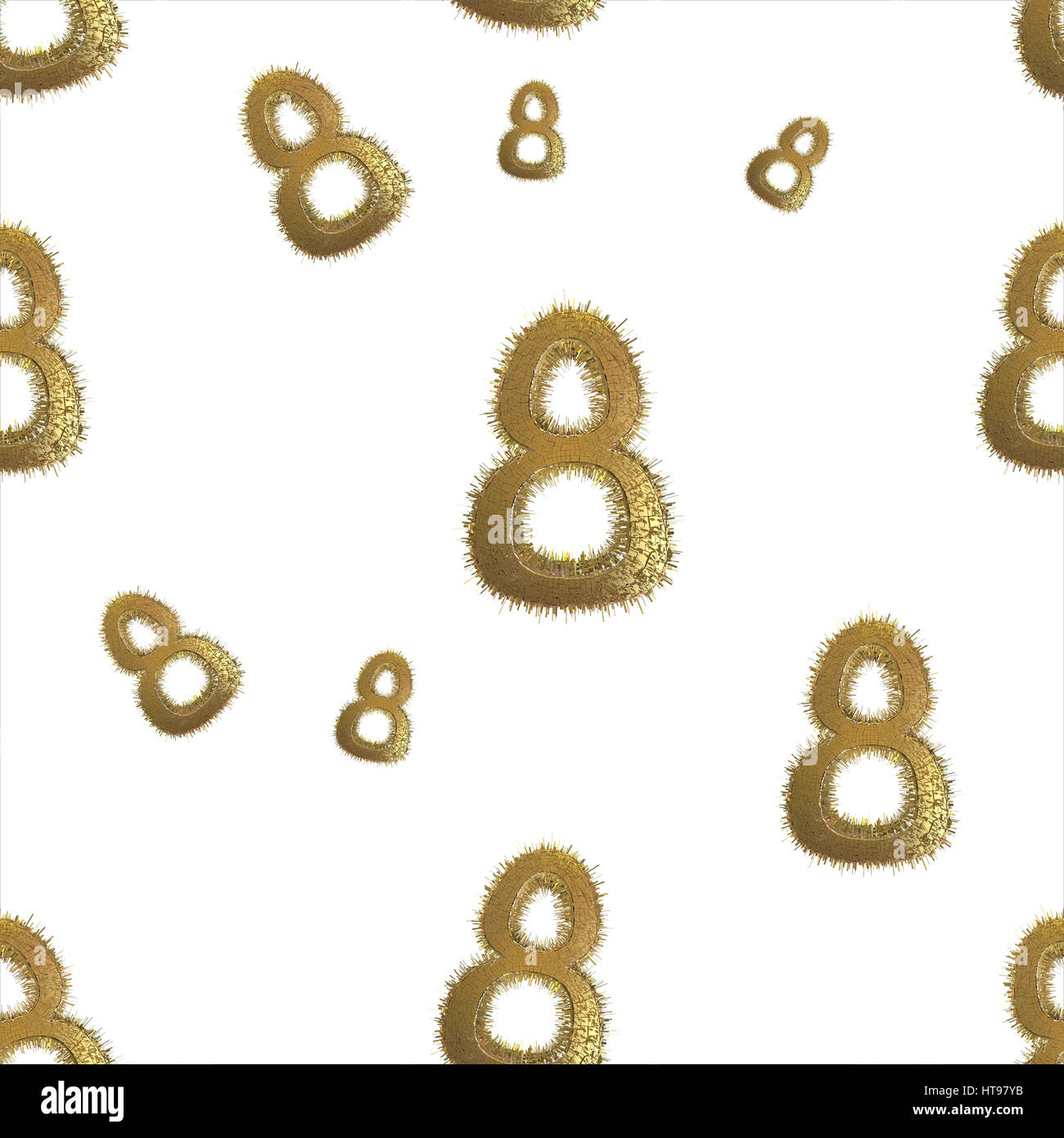 golden 8 numbers made by city blocks isolated on bright background ...