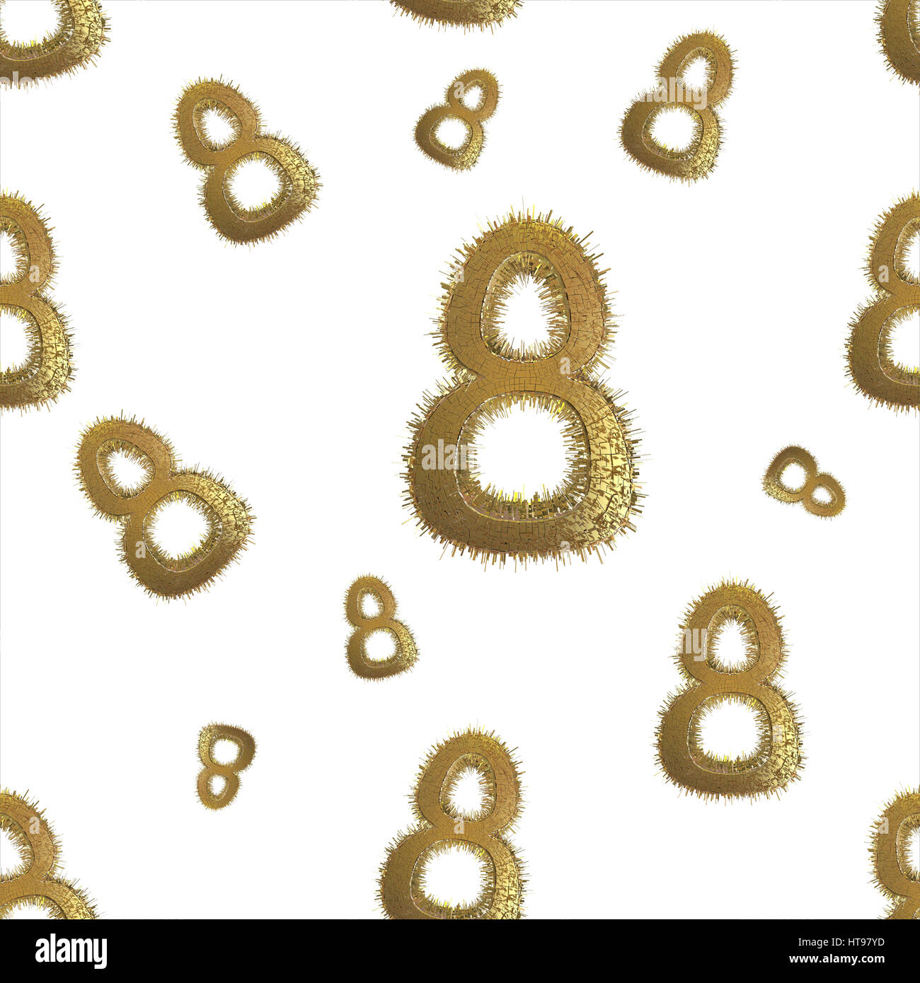 golden 8 numbers made by city blocks isolated on bright background ...