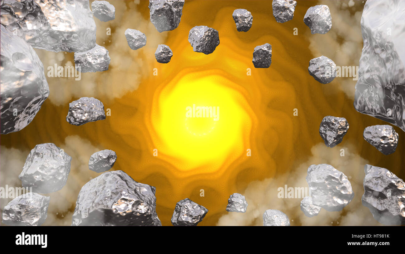 8 March symbol. Figure of eight made of spheres flying in the space ...