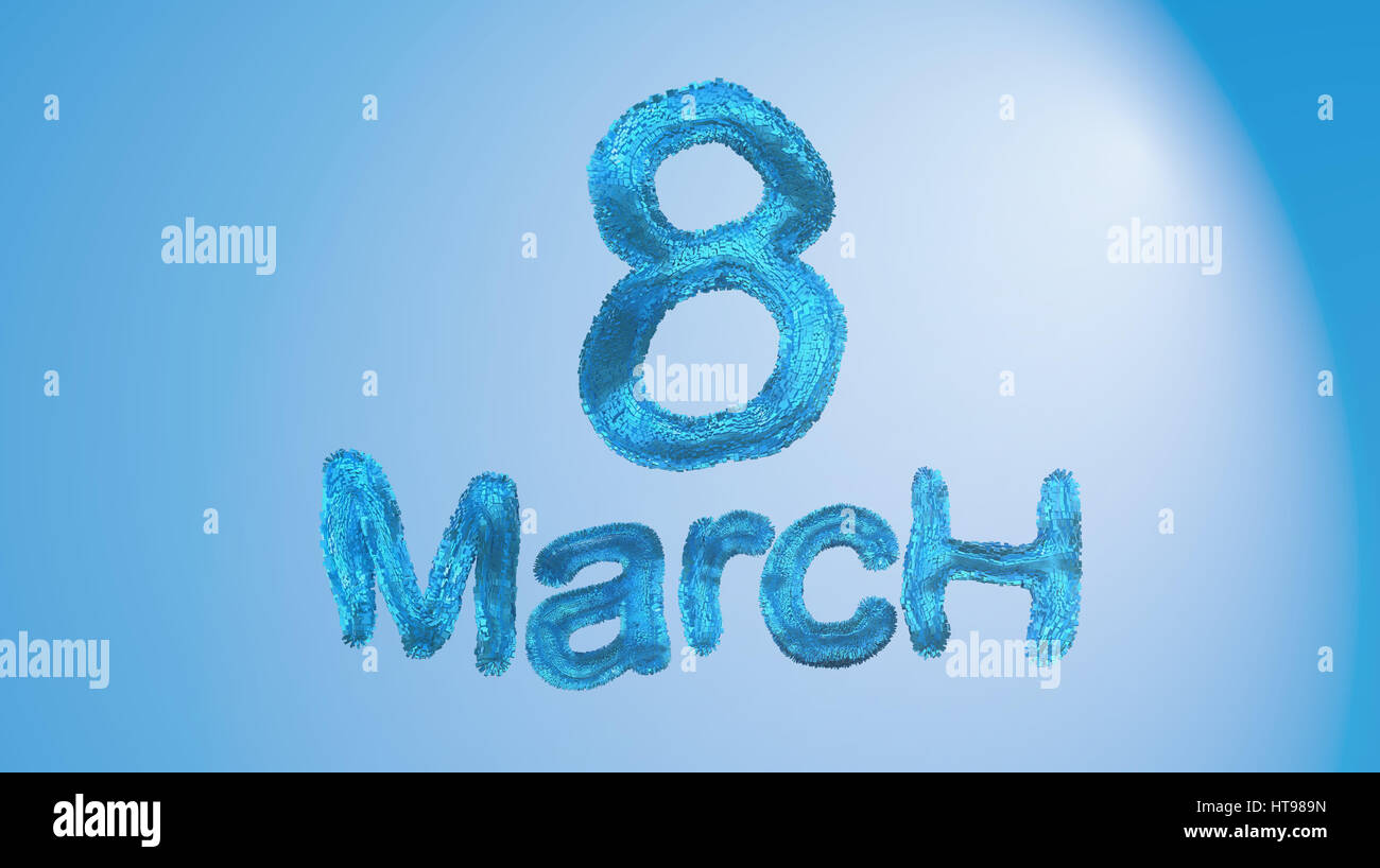 8 March symbol. Figure of eight made of blue city blocks or fur . Can ...