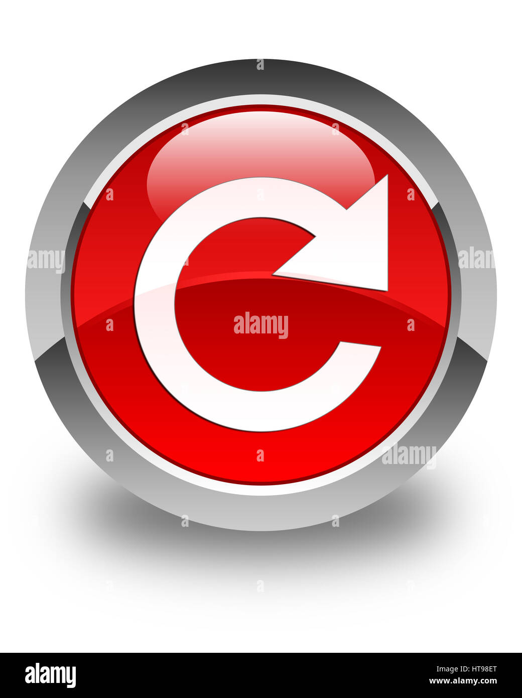 Reply rotate icon isolated on glossy red round button abstract ...