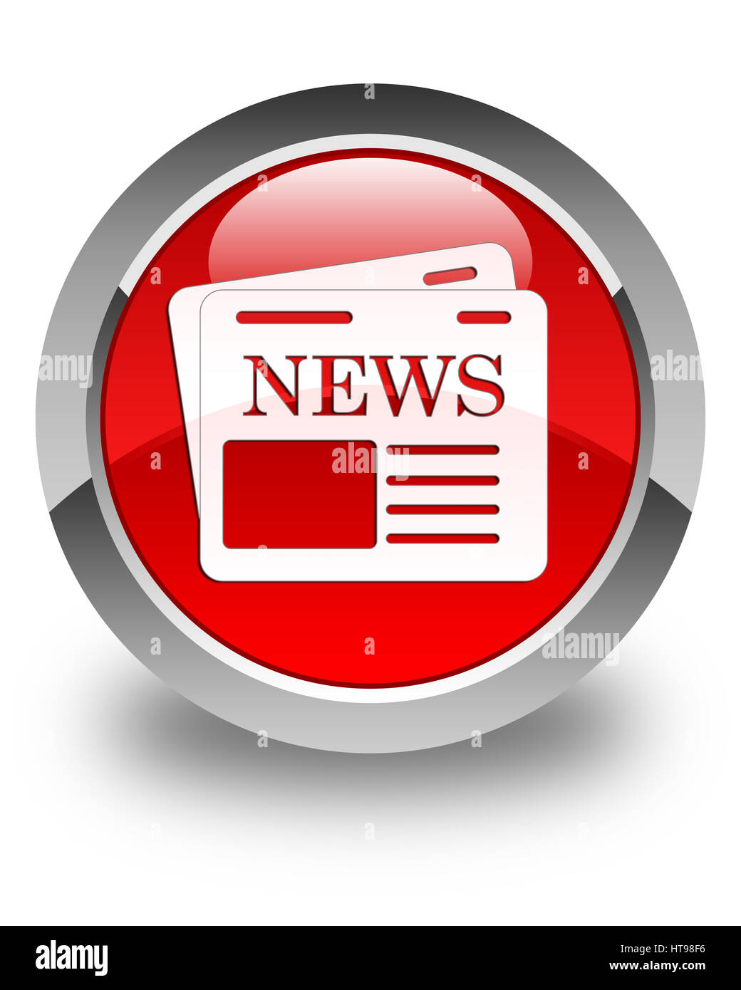 News icon button red glossy hi-res stock photography and images - Alamy