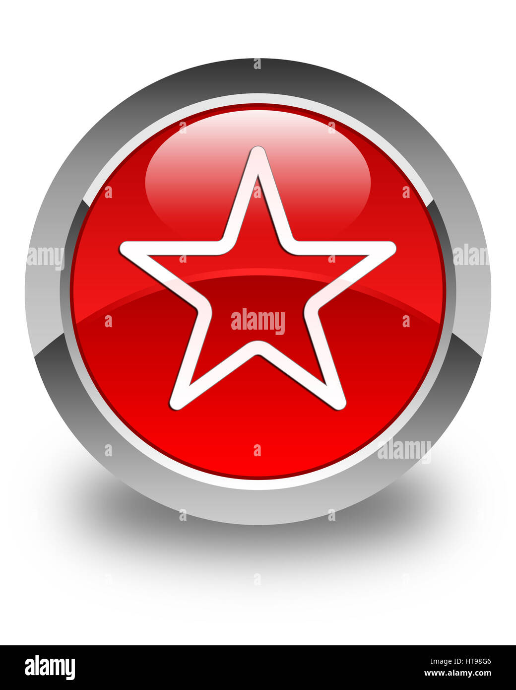 Star icon isolated on glossy red round button abstract illustration ...