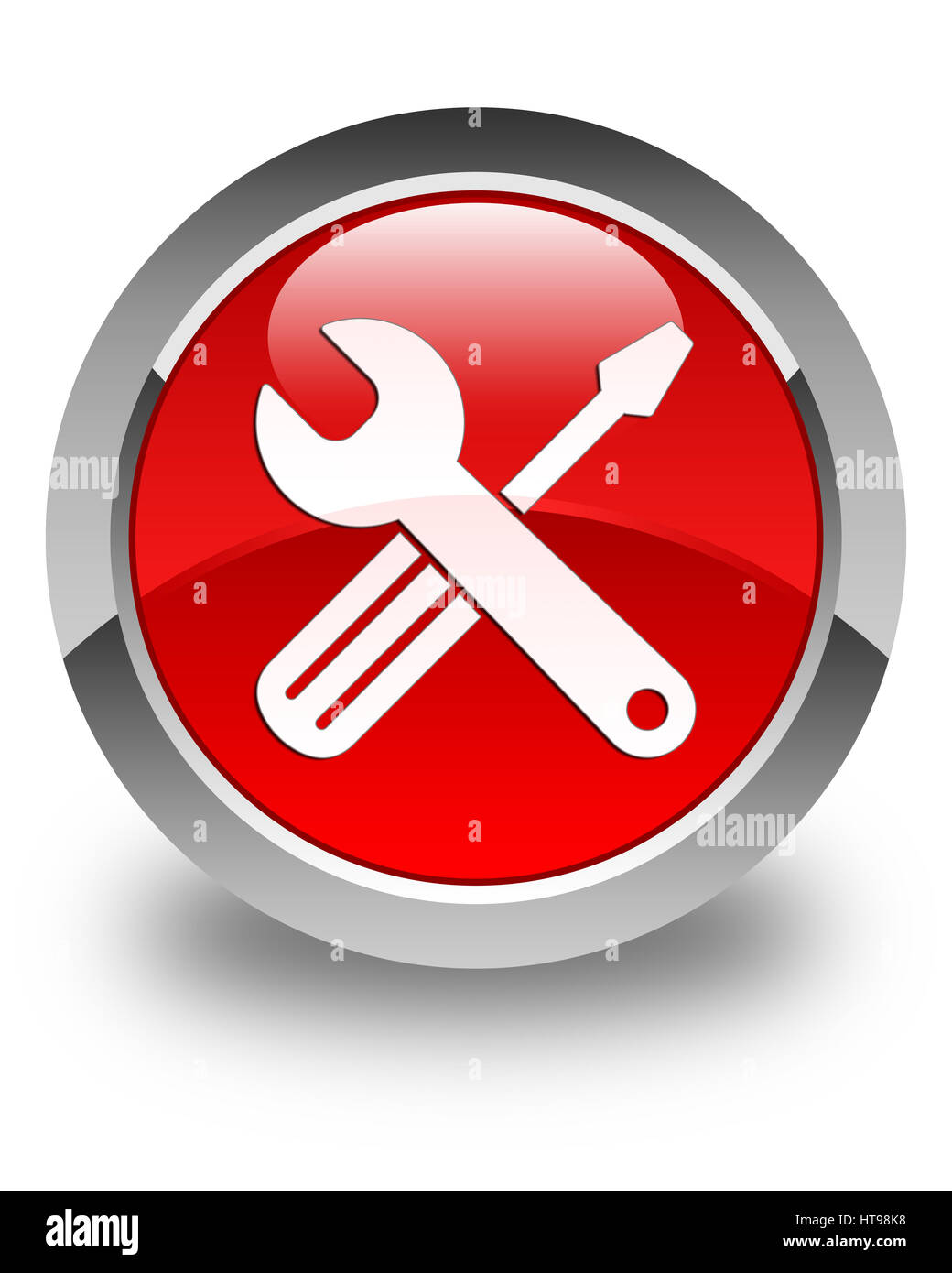 Tools icon isolated on glossy red round button abstract illustration ...