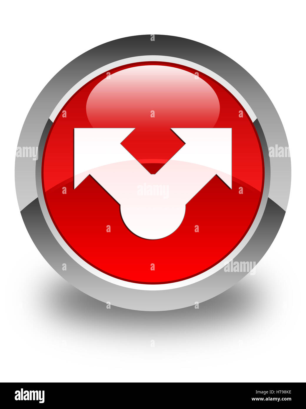 Share icon isolated on glossy red round button abstract illustration ...