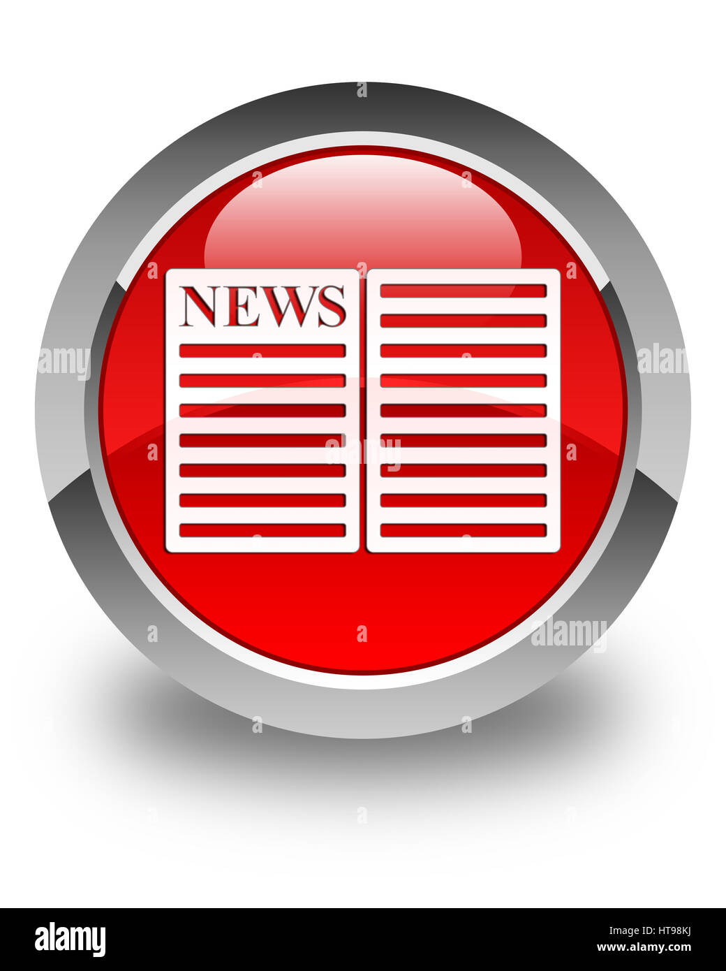 News icon button red glossy hi-res stock photography and images - Alamy